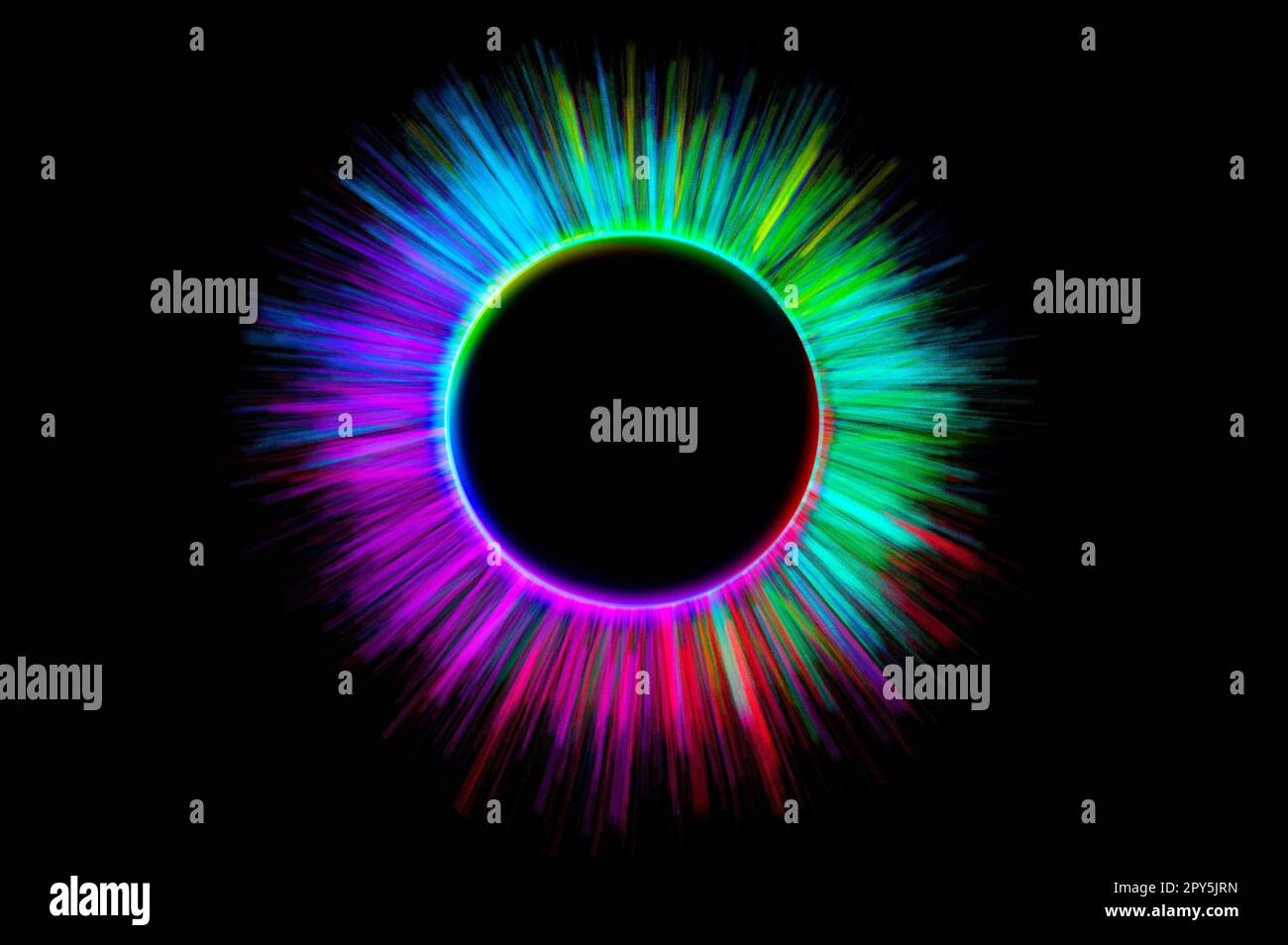 colorful circle frame circle light frame on black background Stock ...