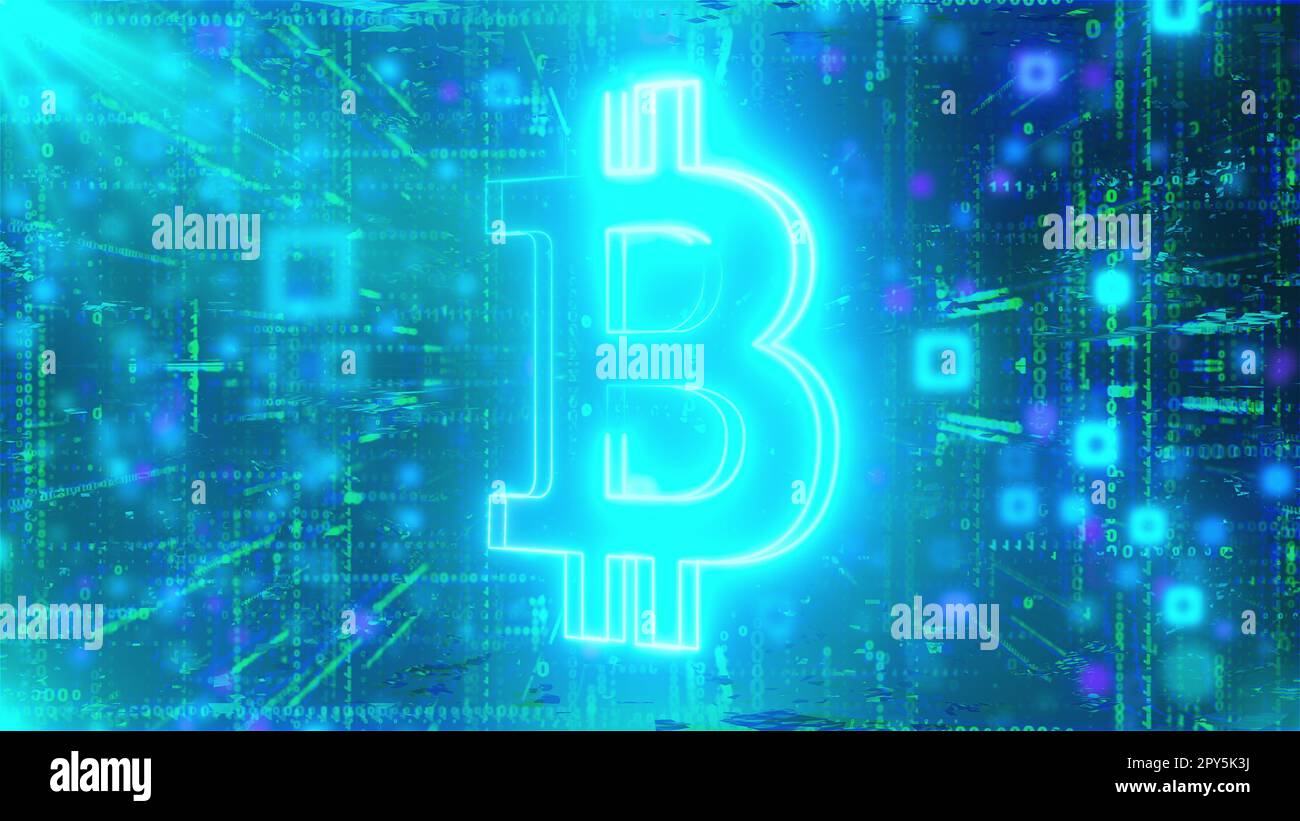 Digital bitcoin background. Computer generated 3d render Stock Photo ...