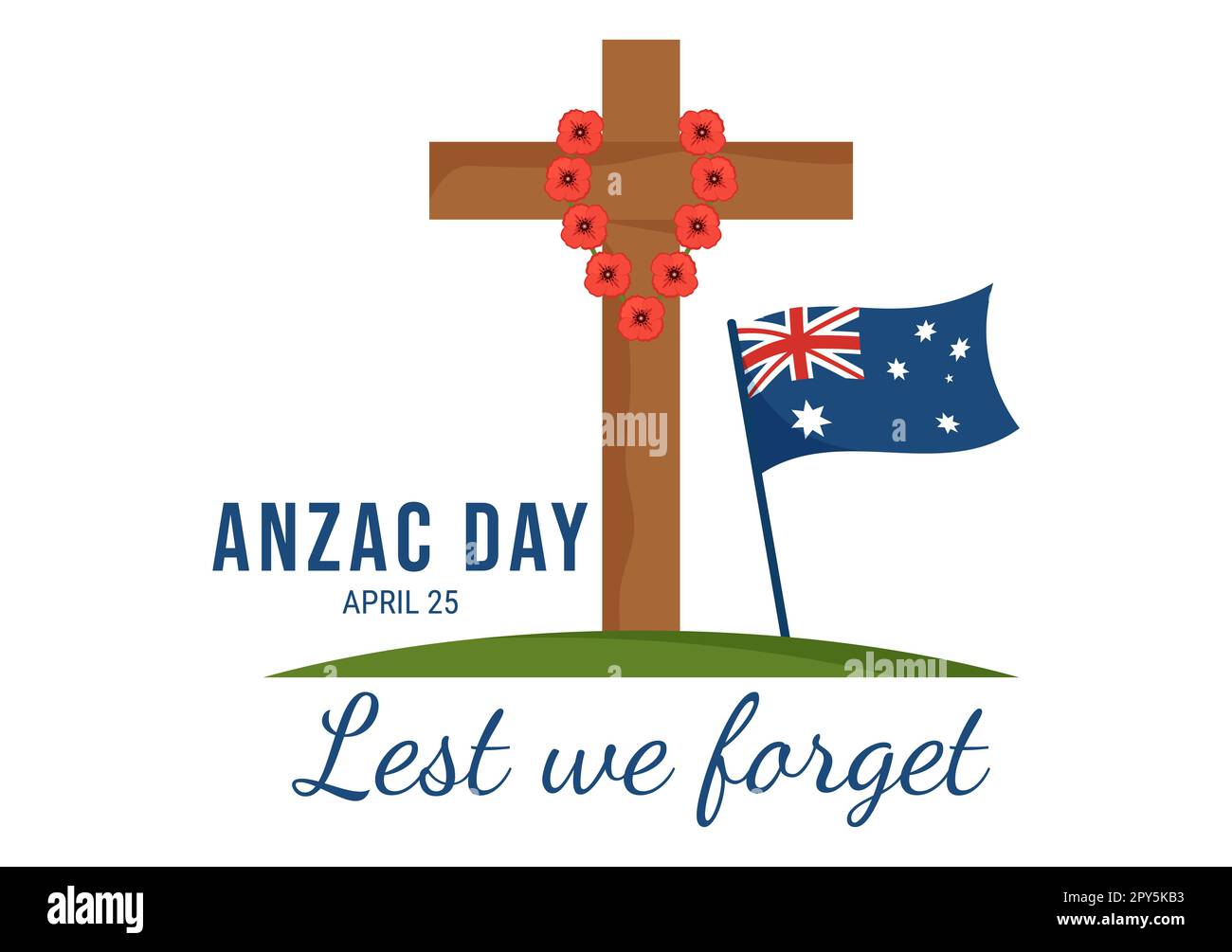 Anzac Day of Lest We Forget Illustration with Remembrance Soldier ...