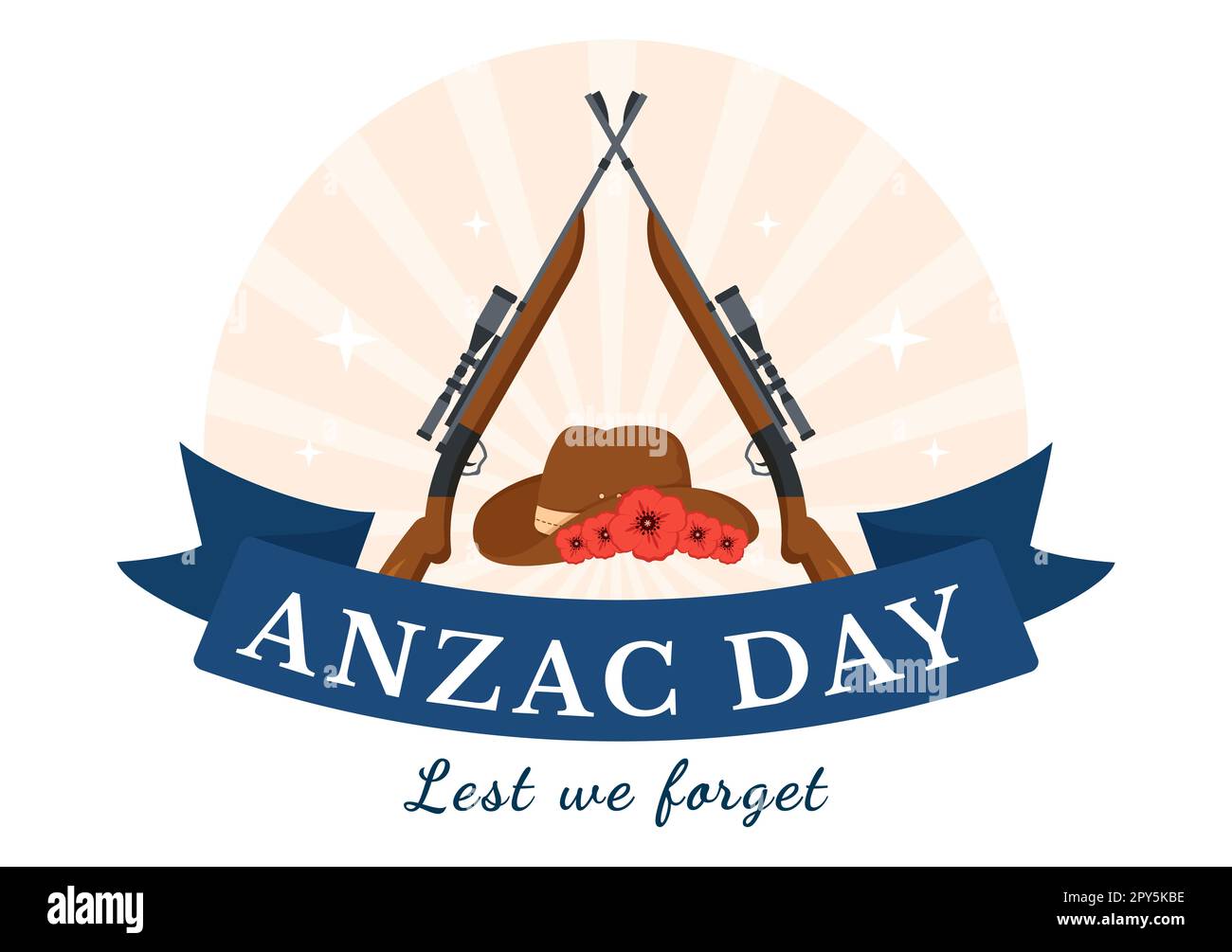 Anzac Day of Lest We Forget Illustration with Remembrance Soldier ...