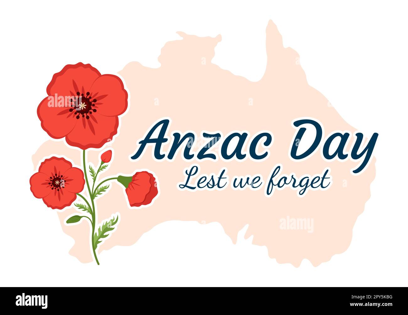 Anzac Day of Lest We Forget Illustration with Remembrance Soldier ...