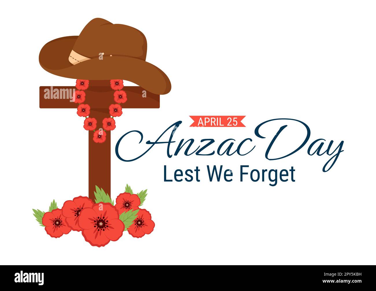 Anzac Day of Lest We Forget Illustration with Remembrance Soldier ...