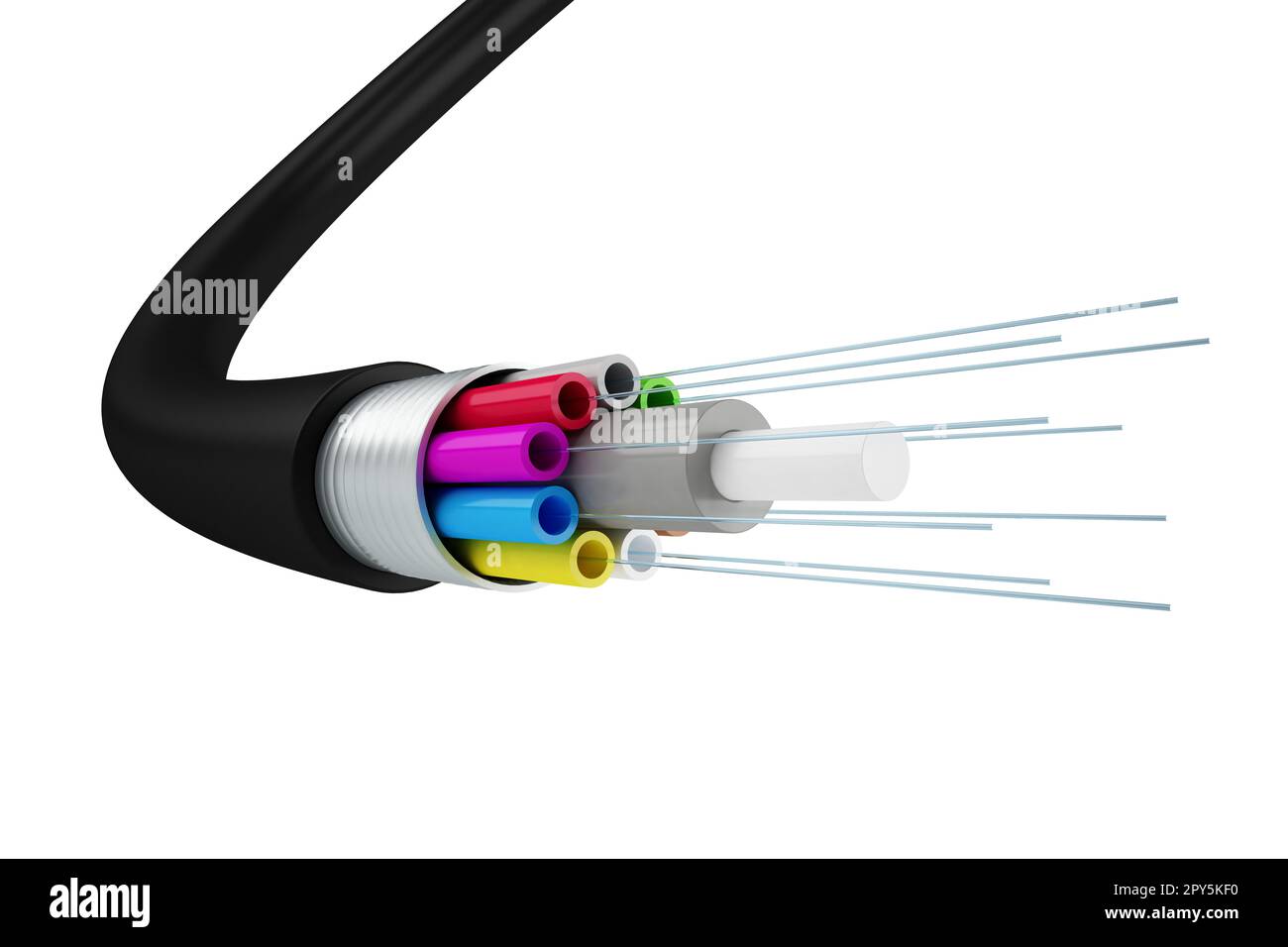 Internet fiber cable. technology that transmits large amounts of data ...