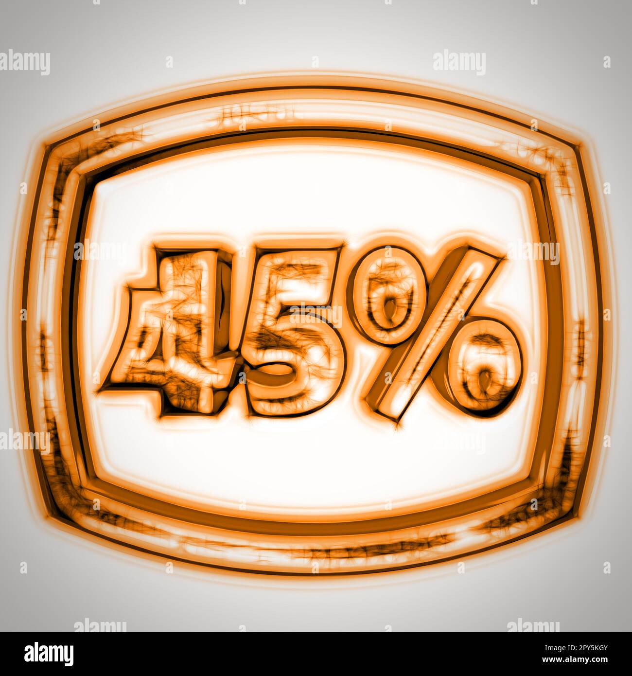 45%, 45 percent as a 3D illustration, 3D rendering Stock Photo - Alamy