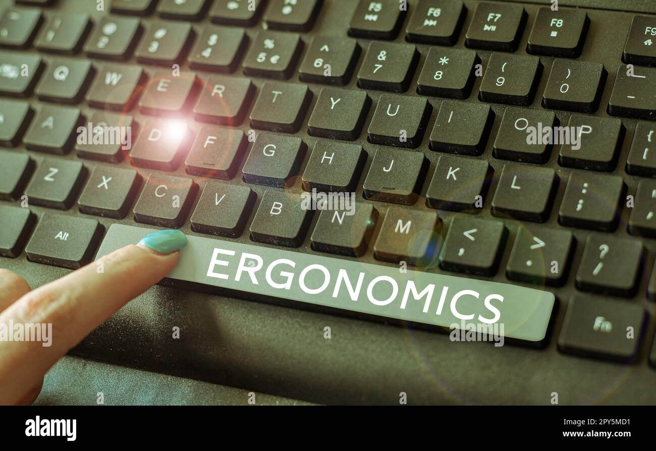 Writing displaying text Ergonomics. Business idea fitting or designing ...
