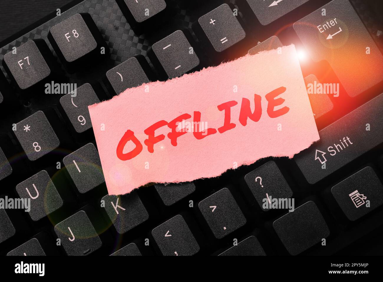 Sign displaying Offline. Business approach Not having directly ...