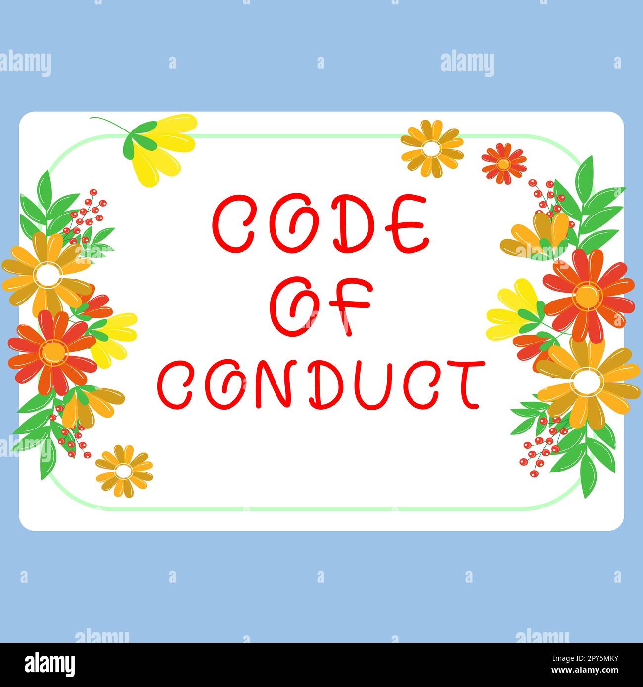 Text caption presenting Code Of Conduct. Business concept Ethics rules ...