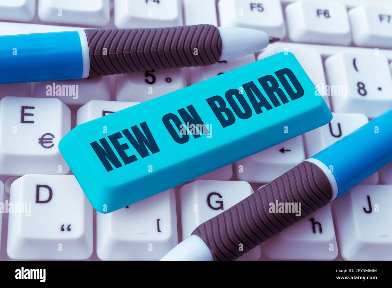 Conceptual caption New On Board. Concept meaning Welcome to the team ...