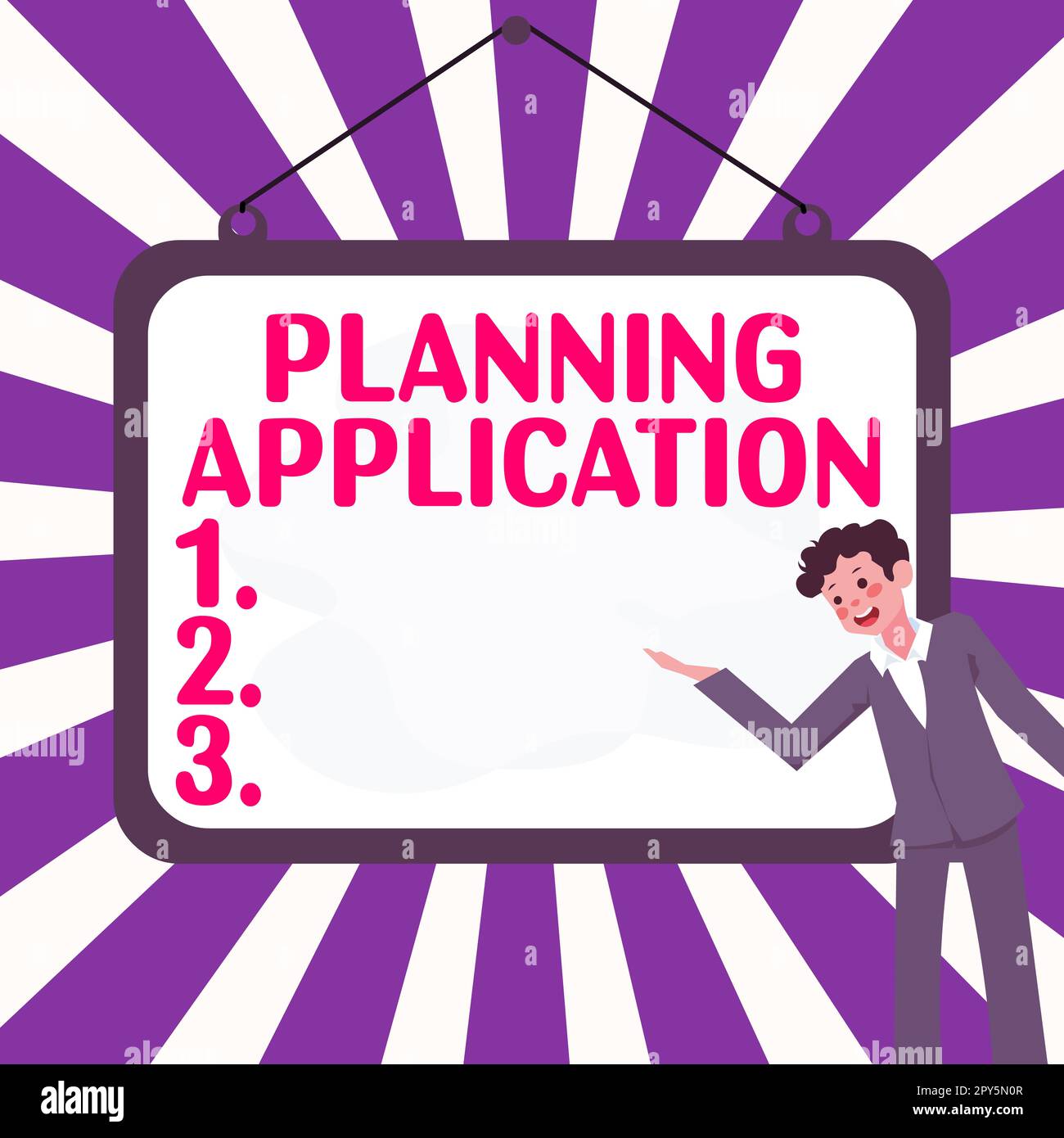 Hand writing sign Planning Application. Business showcase request to a ...