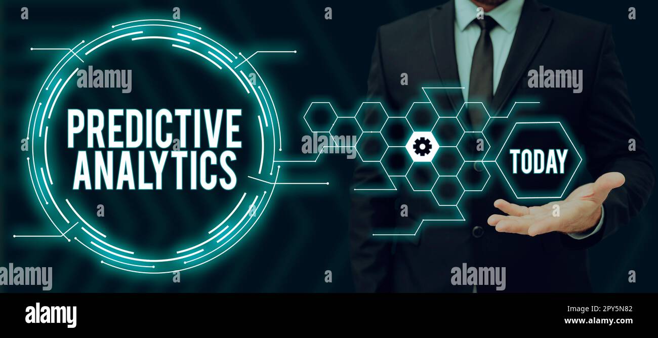 Handwriting text Predictive Analytics. Concept meaning Optimize ...