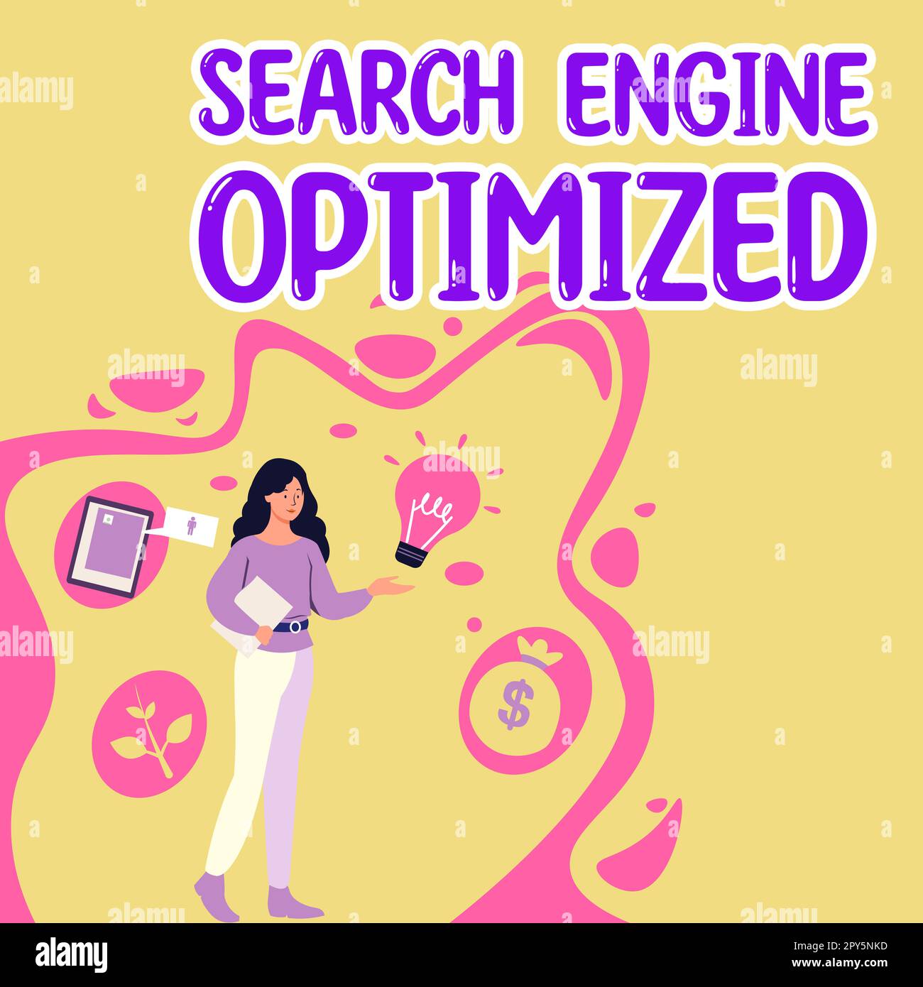 Conceptual display Search Engine Optimized. Business overview ...