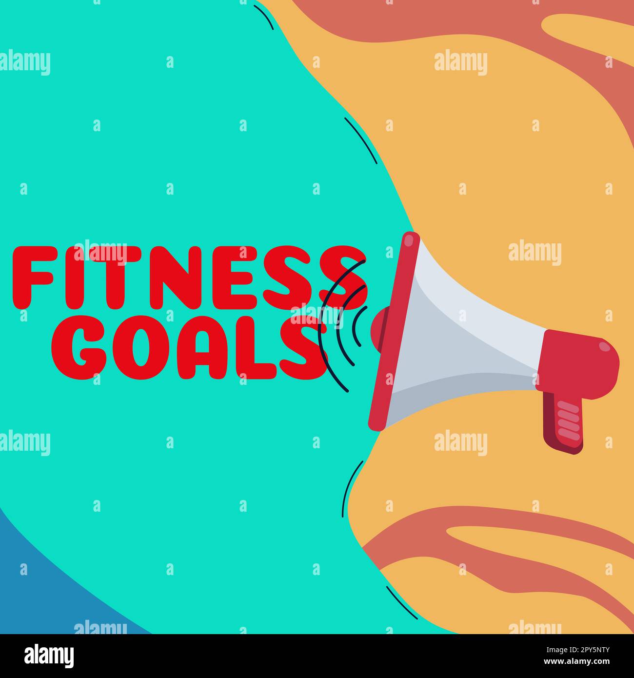 Text caption presenting Fitness Goals. Concept meaning Loose fat Build ...