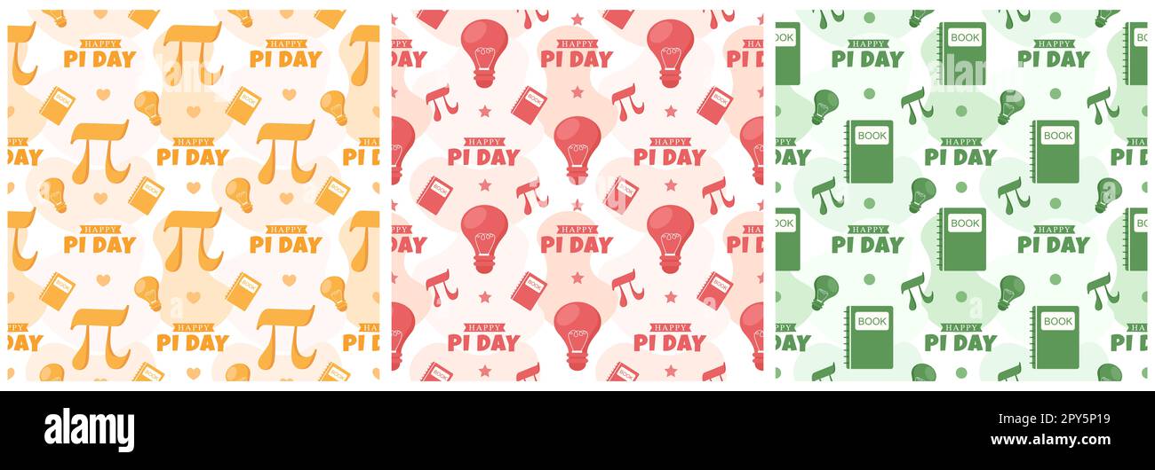 Set of Pi Day Seamless Pattern Design with Mathematical Constants or ...