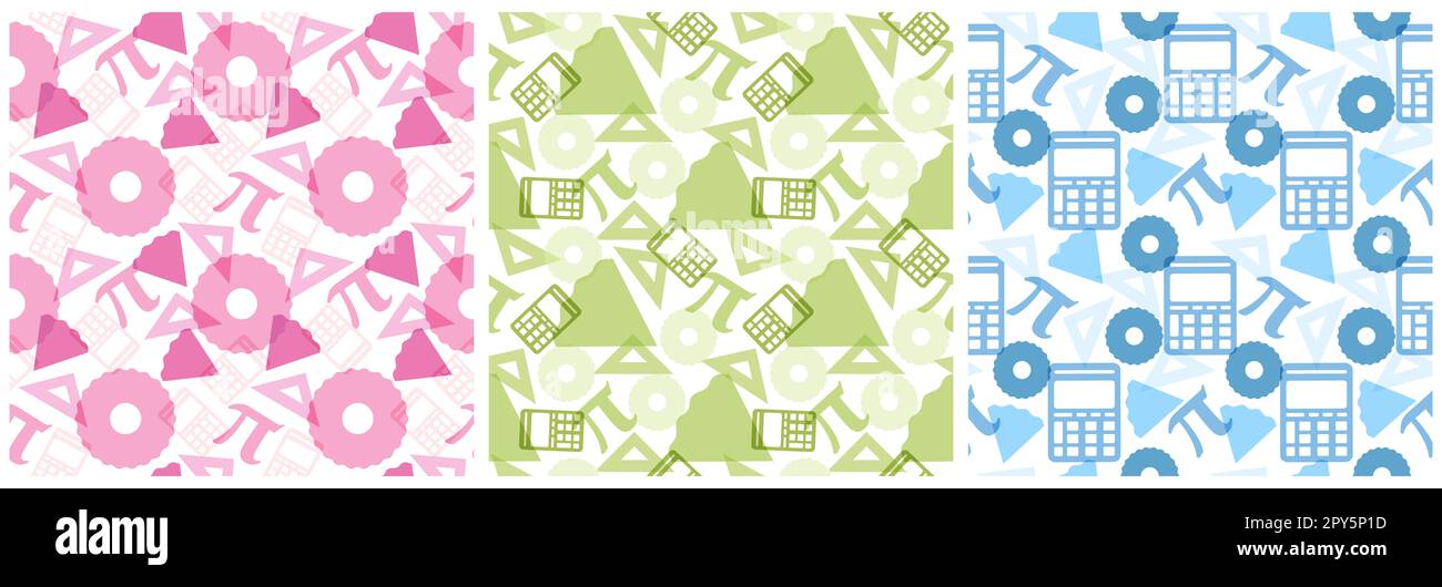Set of Pi Day Seamless Pattern Design with Mathematical Constants or ...