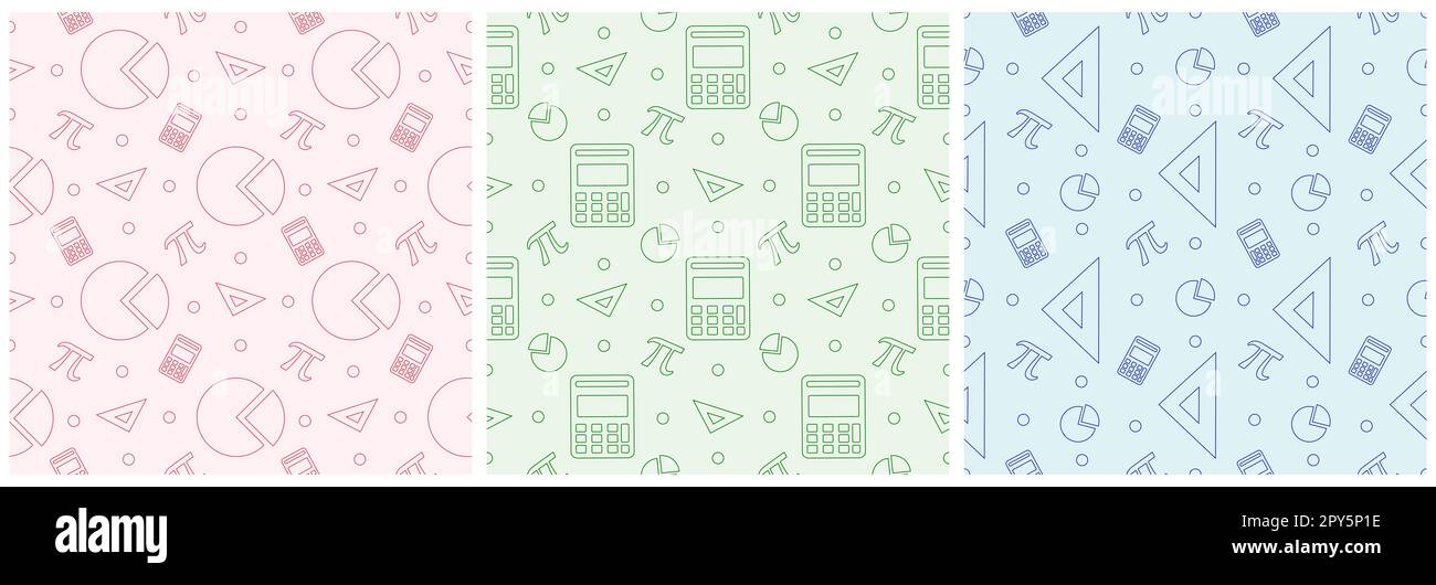 Set of Pi Day Seamless Pattern Design with Mathematical Constants or ...