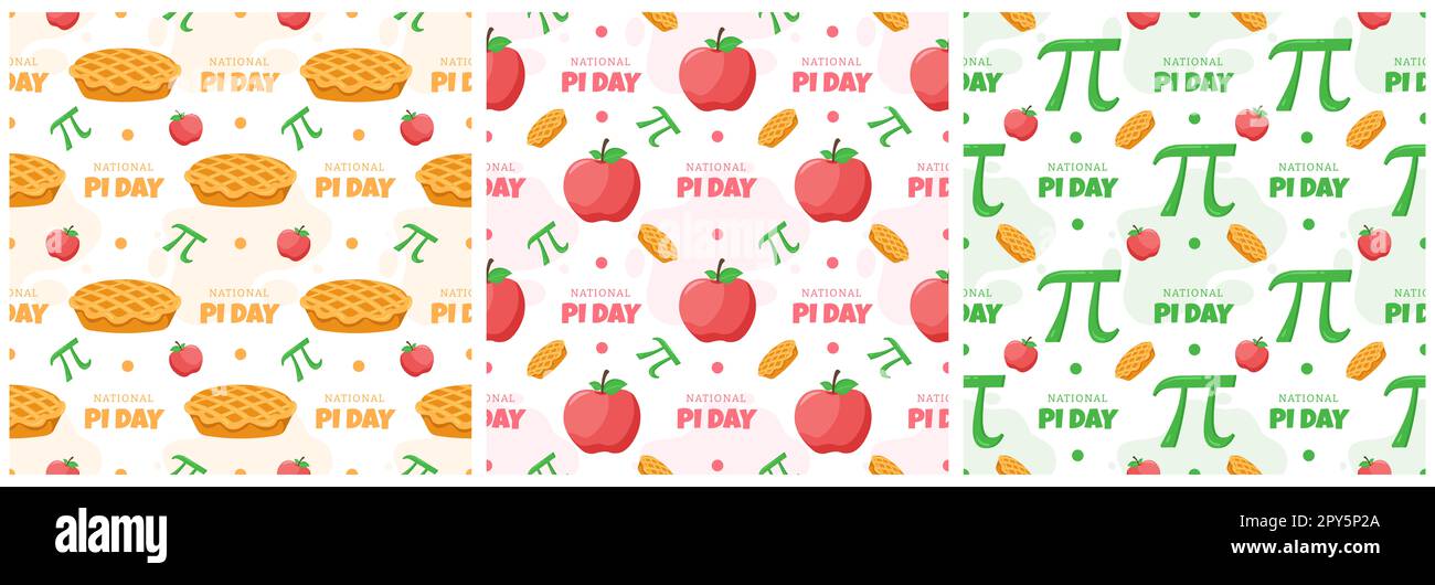 Set of Pi Day Seamless Pattern Design with Mathematical Constants or ...