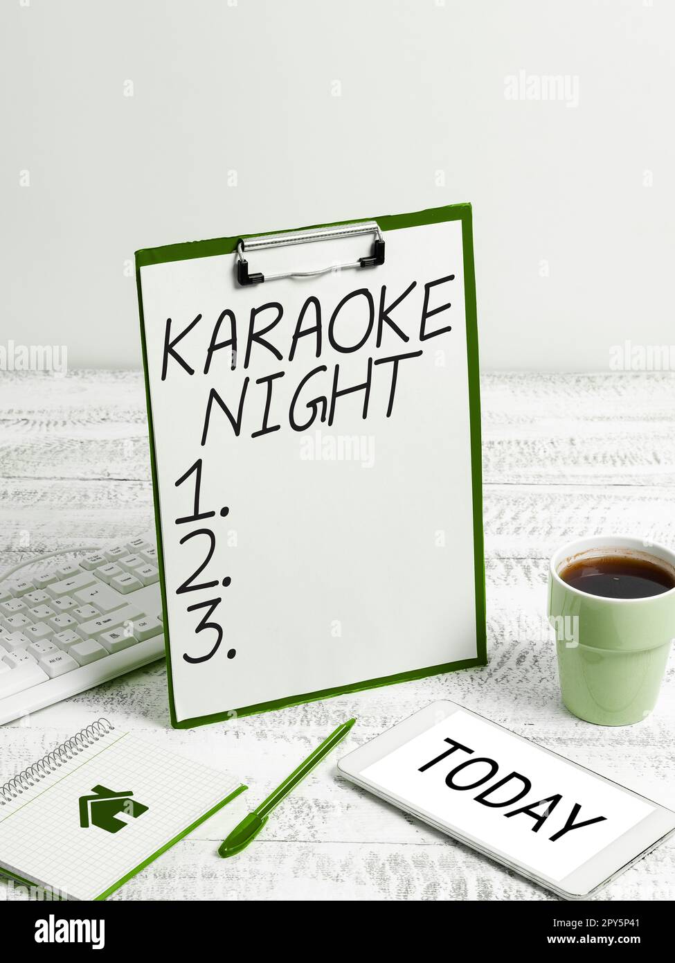 Hand writing sign Karaoke Night. Internet Concept Entertainment singing ...