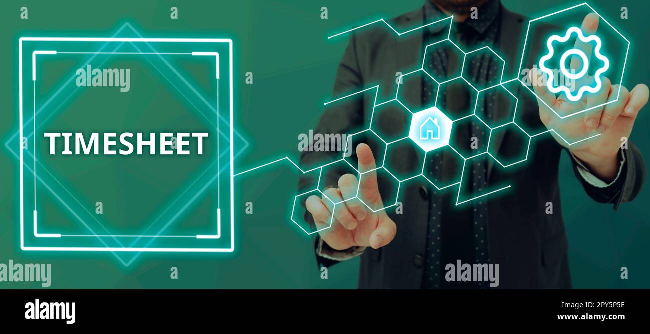 Conceptual display Timesheet. Business concept graphical representation ...