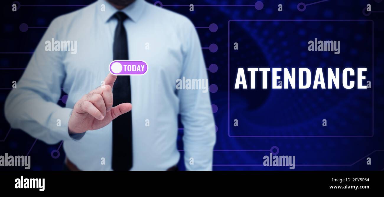 Conceptual display Attendance. Word Written on Going regularly Being ...