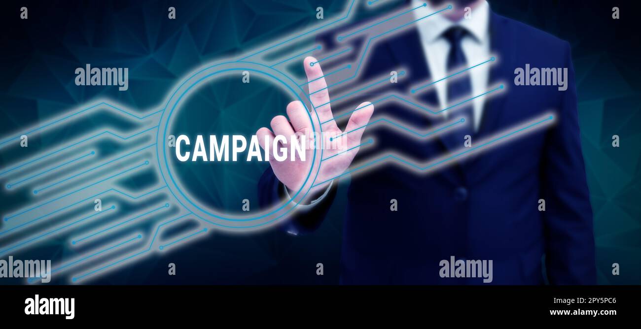 Text showing inspiration Campaign. Business overview organized course ...