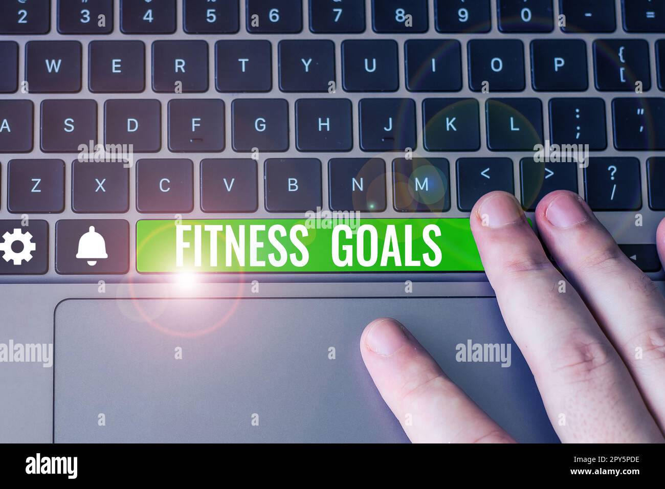 Hand writing sign Fitness Goals. Conceptual photo Loose fat Build ...