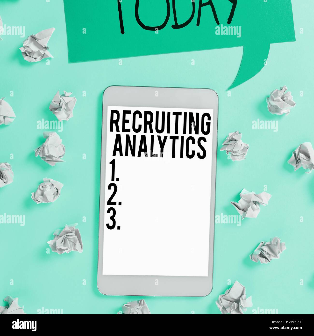 Handwriting text Recruiting Analytics. Conceptual photo used to track ...