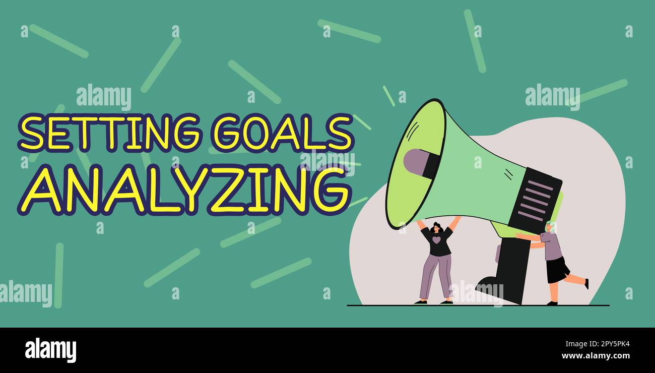 Sign displaying Setting Goals Analyzing. Business idea list to clarify ...