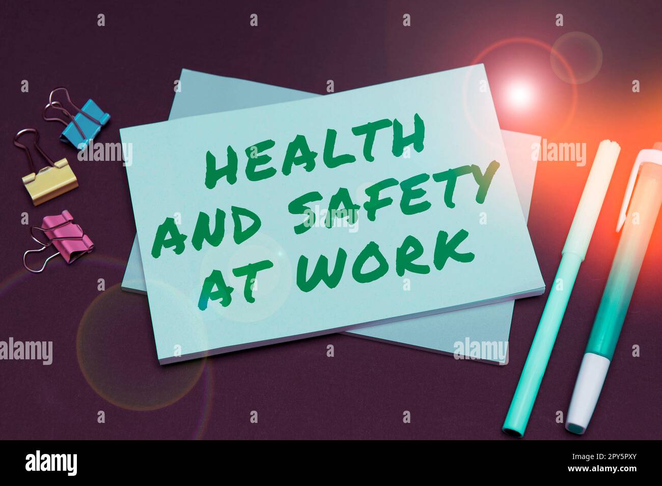 Hand writing sign Health And Safety At Work. Business showcase Secure ...