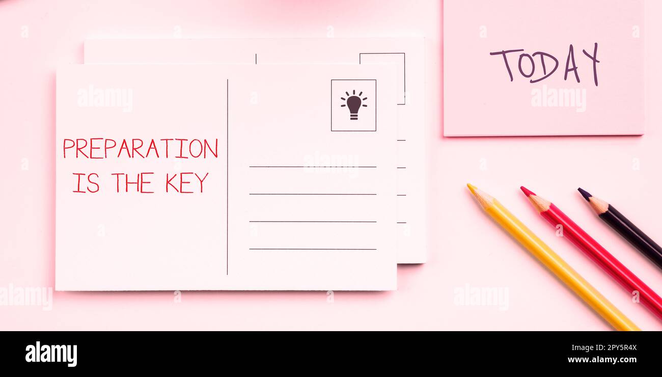 Handwriting text Preparation Is The Key. Business concept action of ...