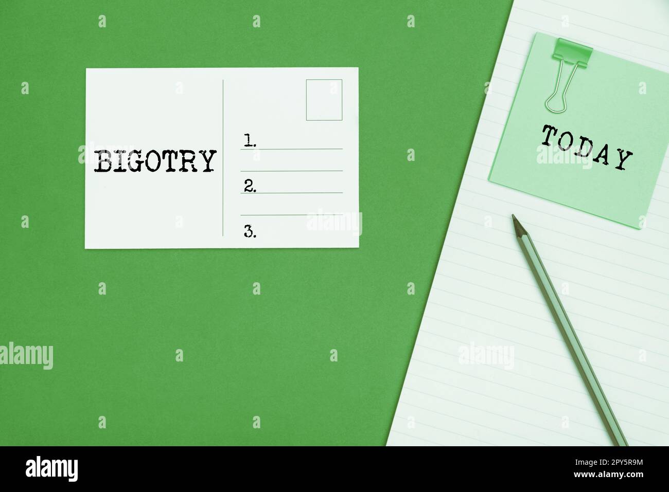 Text sign showing Bigotry. Business concept obstinate or intolerant ...