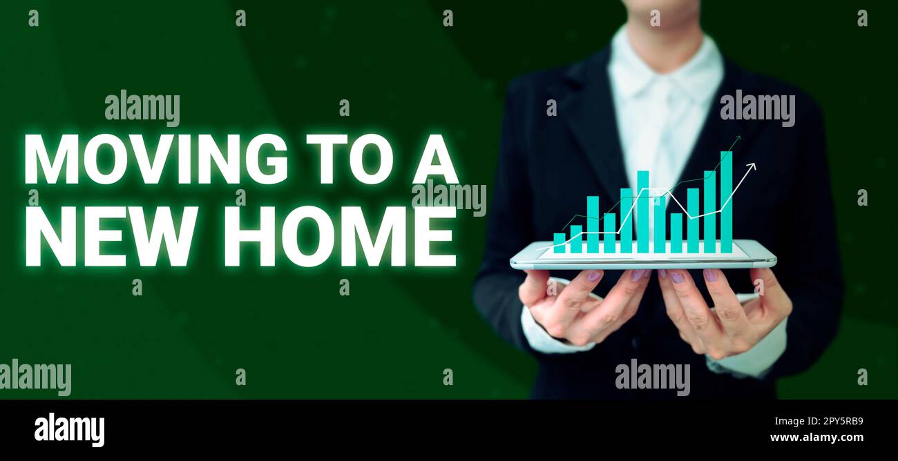 Text caption presenting Moving To A New Home. Internet Concept help ...