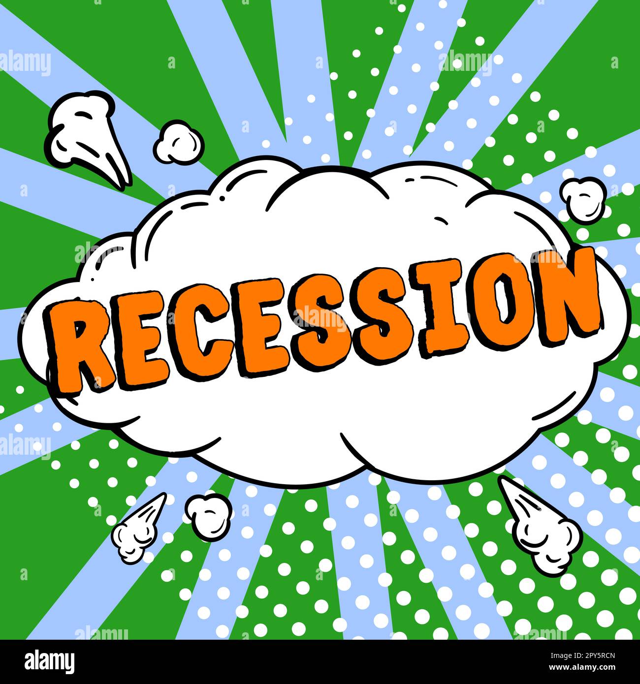 Sign displaying Recession. Conceptual photo the process of progressive ...