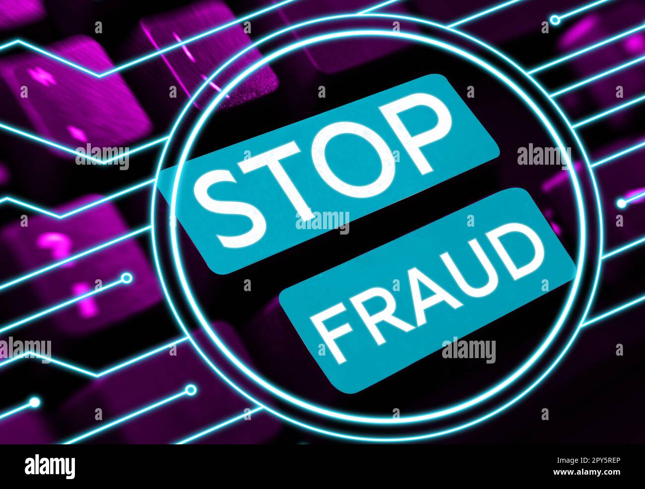 Hand writing sign Stop Fraud. Business concept campaign advices people ...