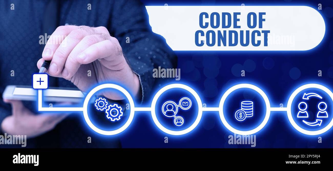 Conceptual display Code Of Conduct. Business approach Ethics rules ...