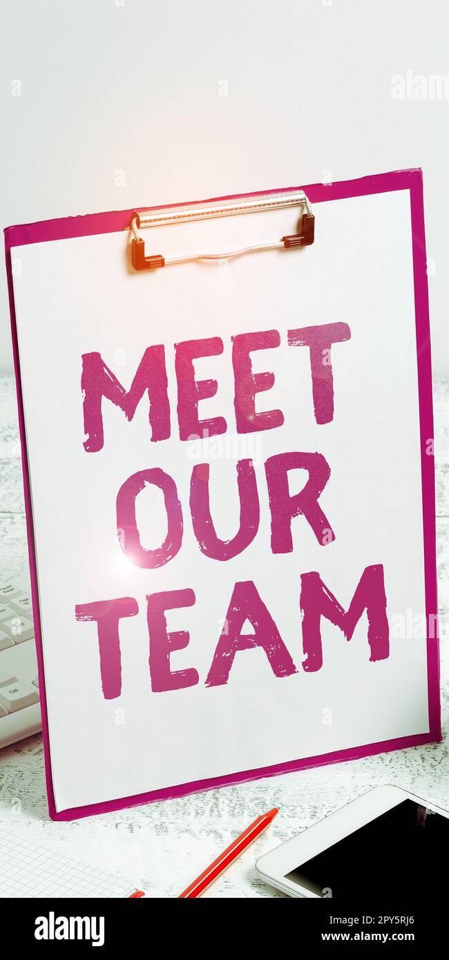 Text showing inspiration Meet Our Team. Concept meaning introducing ...