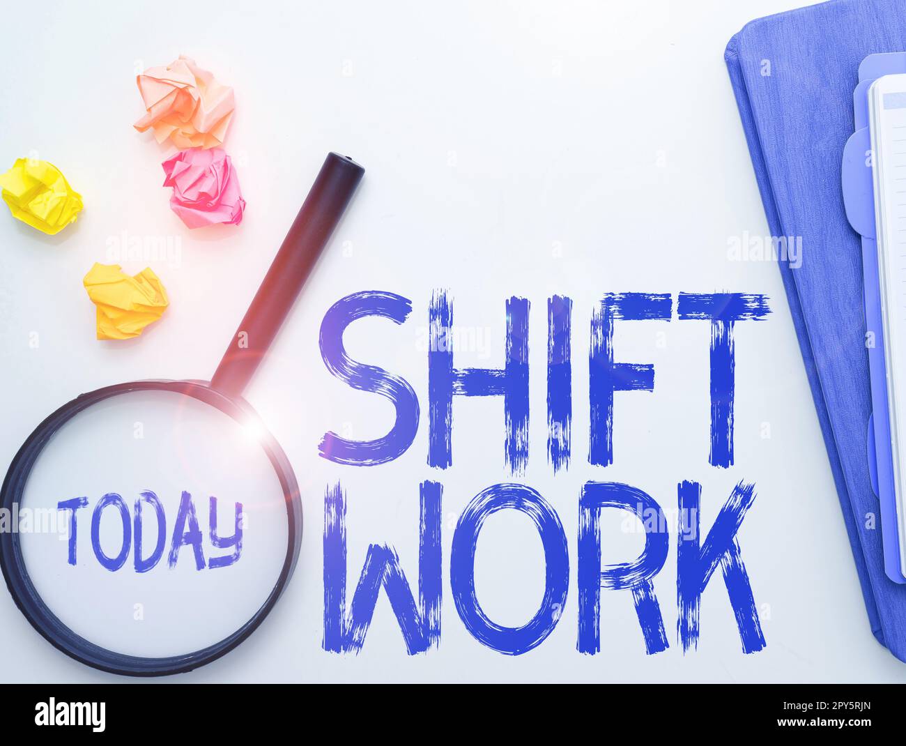 Hand writing sign Shift Work. Business concept work comprising periods ...