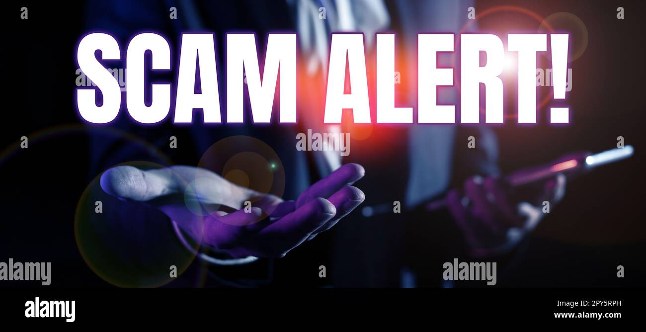 Handwriting text Scam Alert. Business overview warning someone about ...