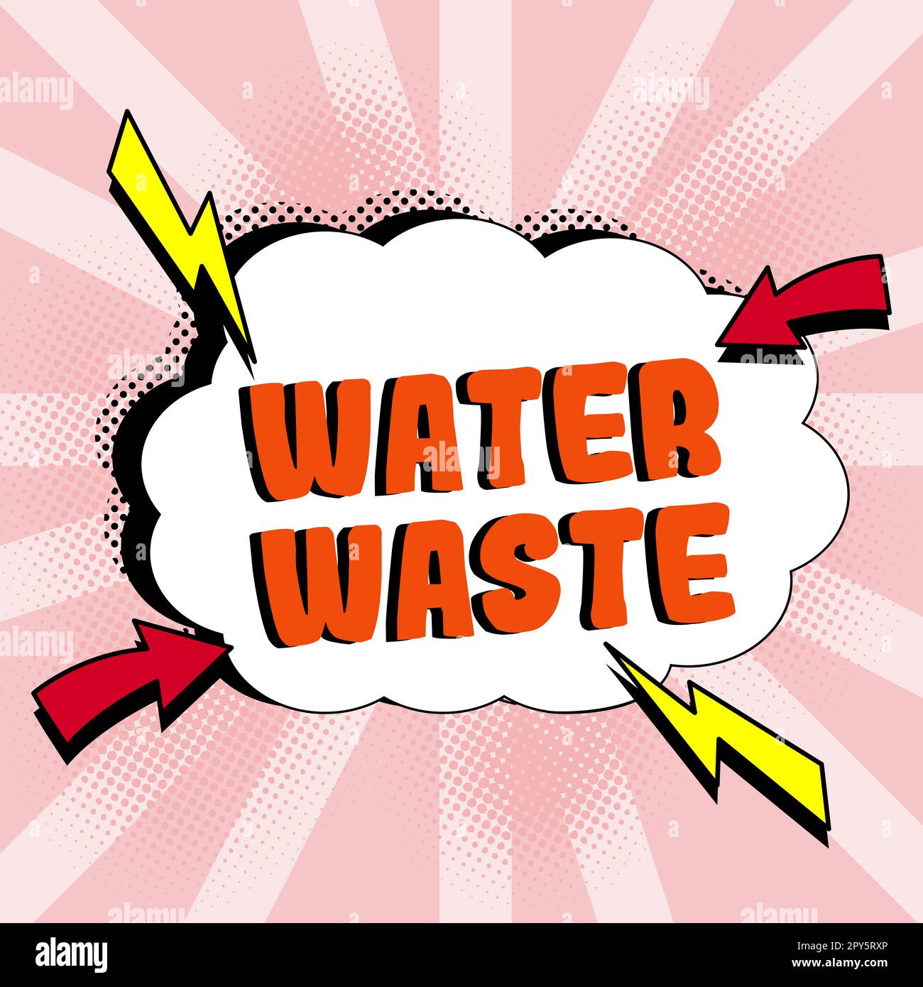 Conceptual display Water Waste. Business overview liquid that has been ...