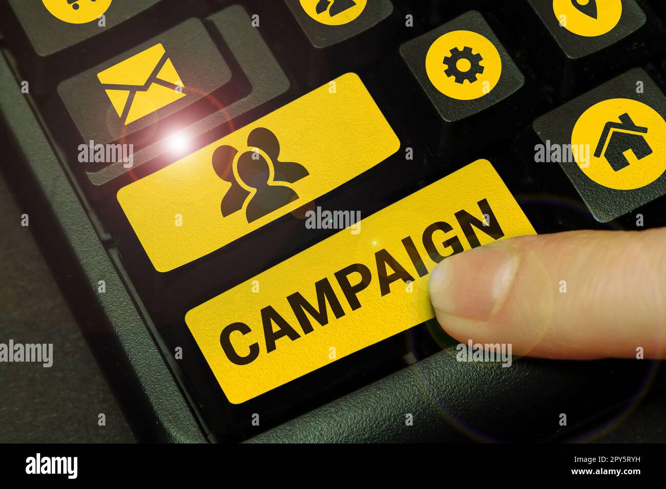 Conceptual caption Campaign. Business approach organized course of ...