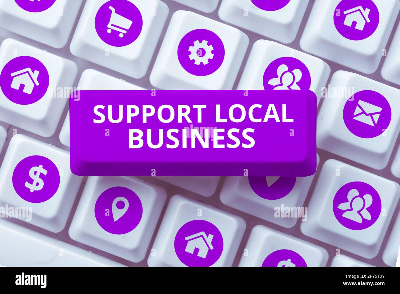 Writing displaying text Support Local Business. Internet Concept ...