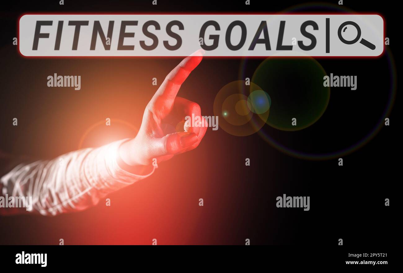 Conceptual display Fitness Goals. Conceptual photo Loose fat Build ...