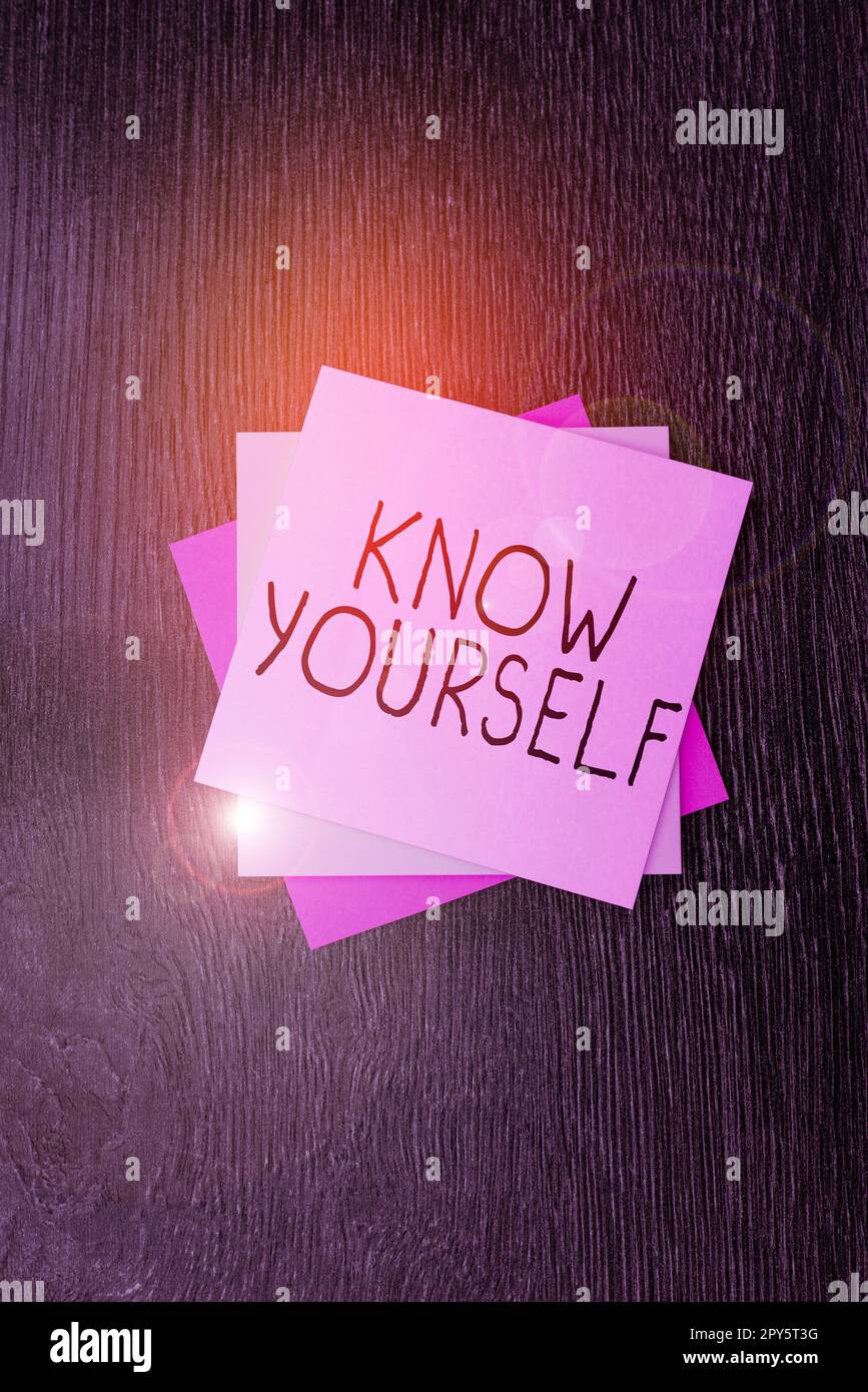 Writing displaying text Know Yourself. Word for Find You Understanding ...