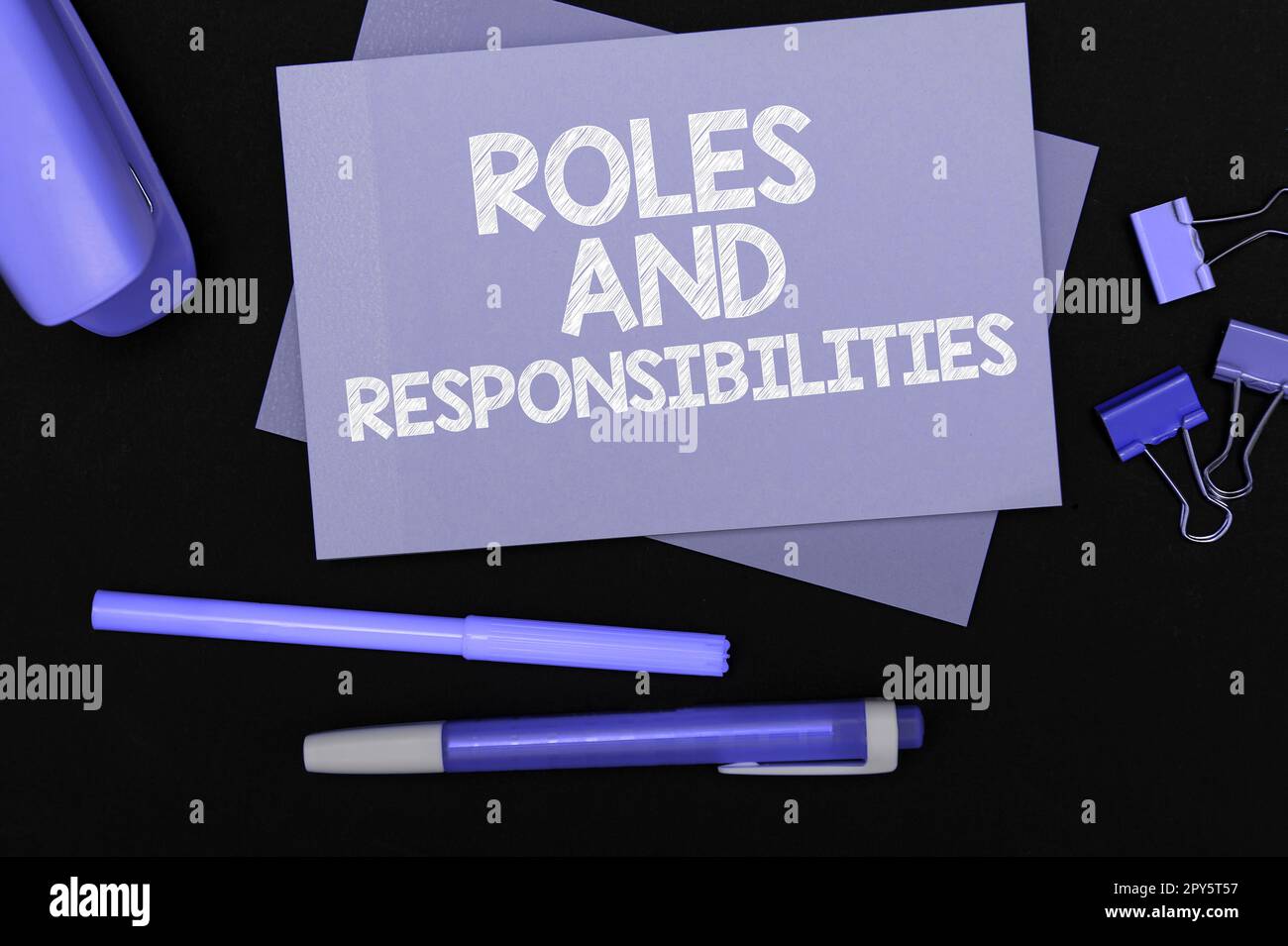 Text caption presenting Roles And Responsibilities. Business approach ...