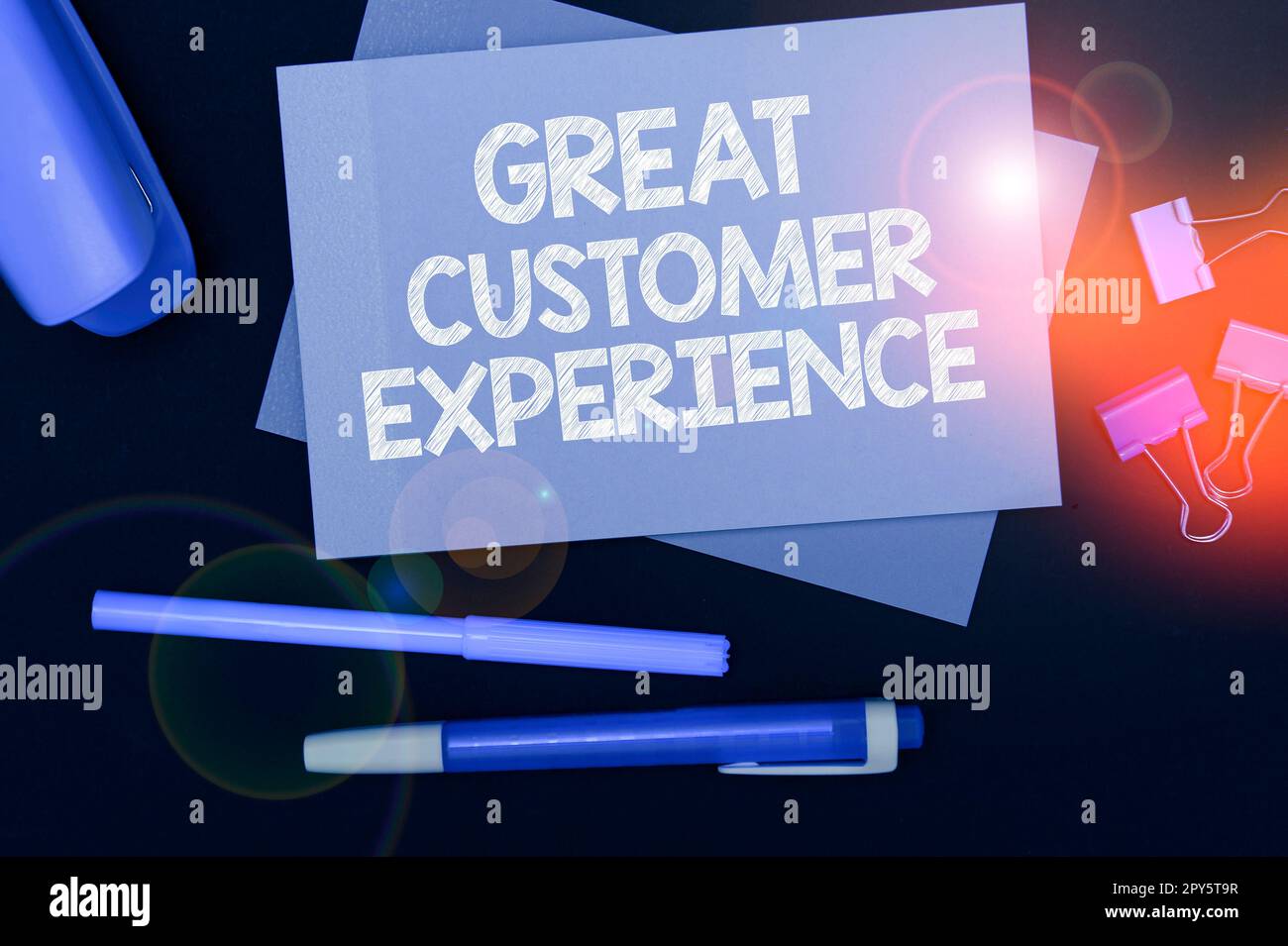 Text caption presenting Great Customer Experience. Business overview ...