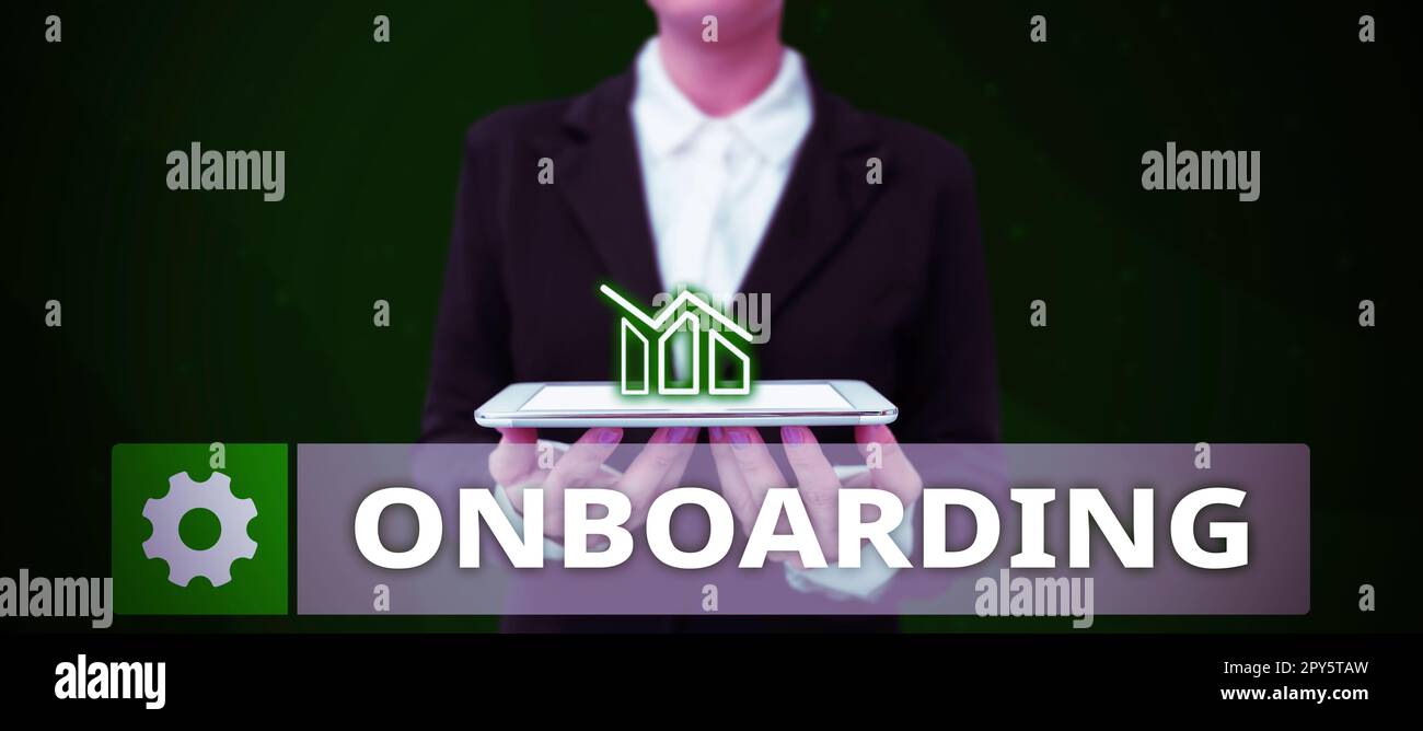 Text showing inspiration Onboarding. Concept meaning Action Process of ...