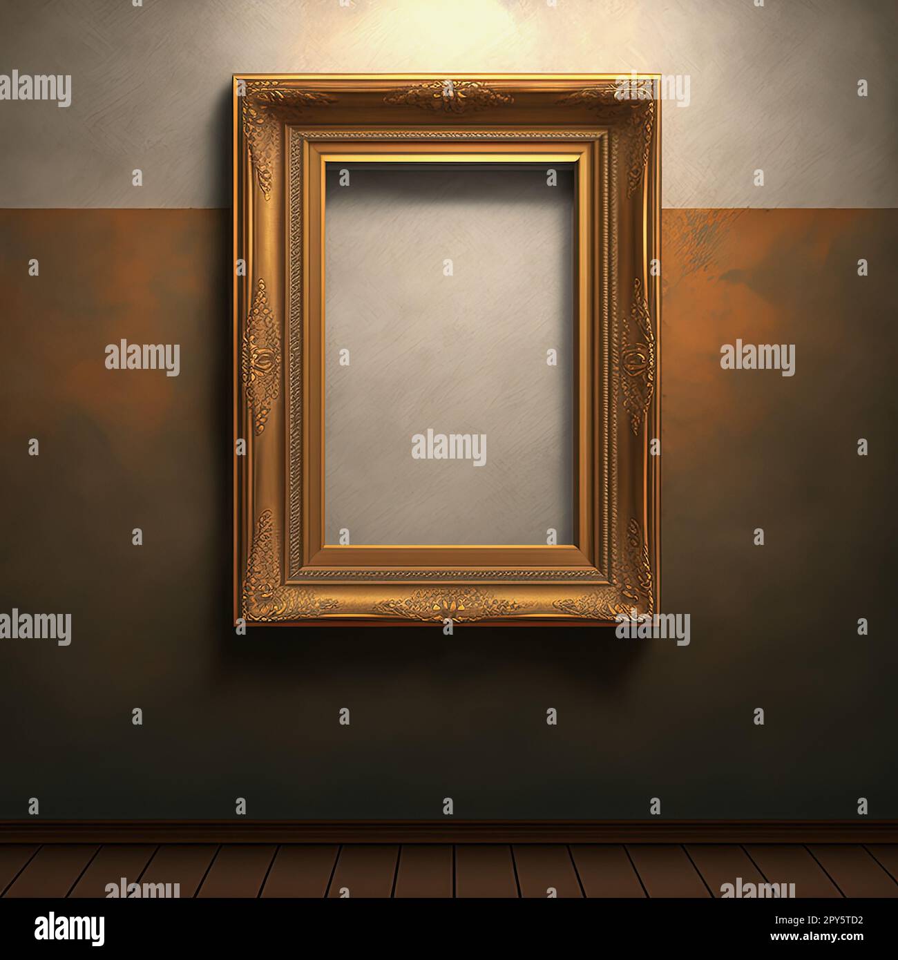 illustration of empty golden frame for any text or pictures Stock Photo ...