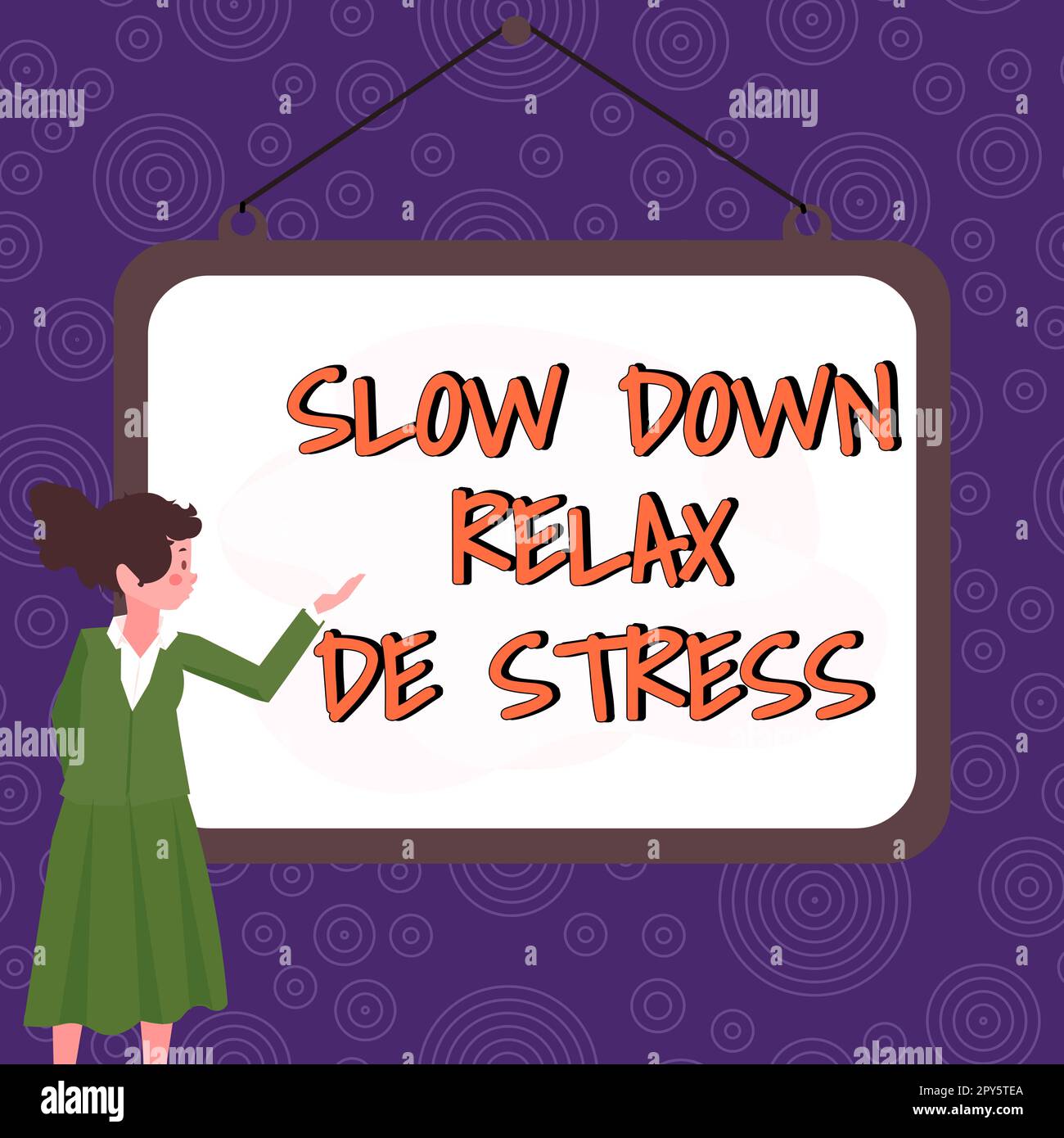 Text sign showing Slow Down Relax De Stress. Business idea Have a break ...