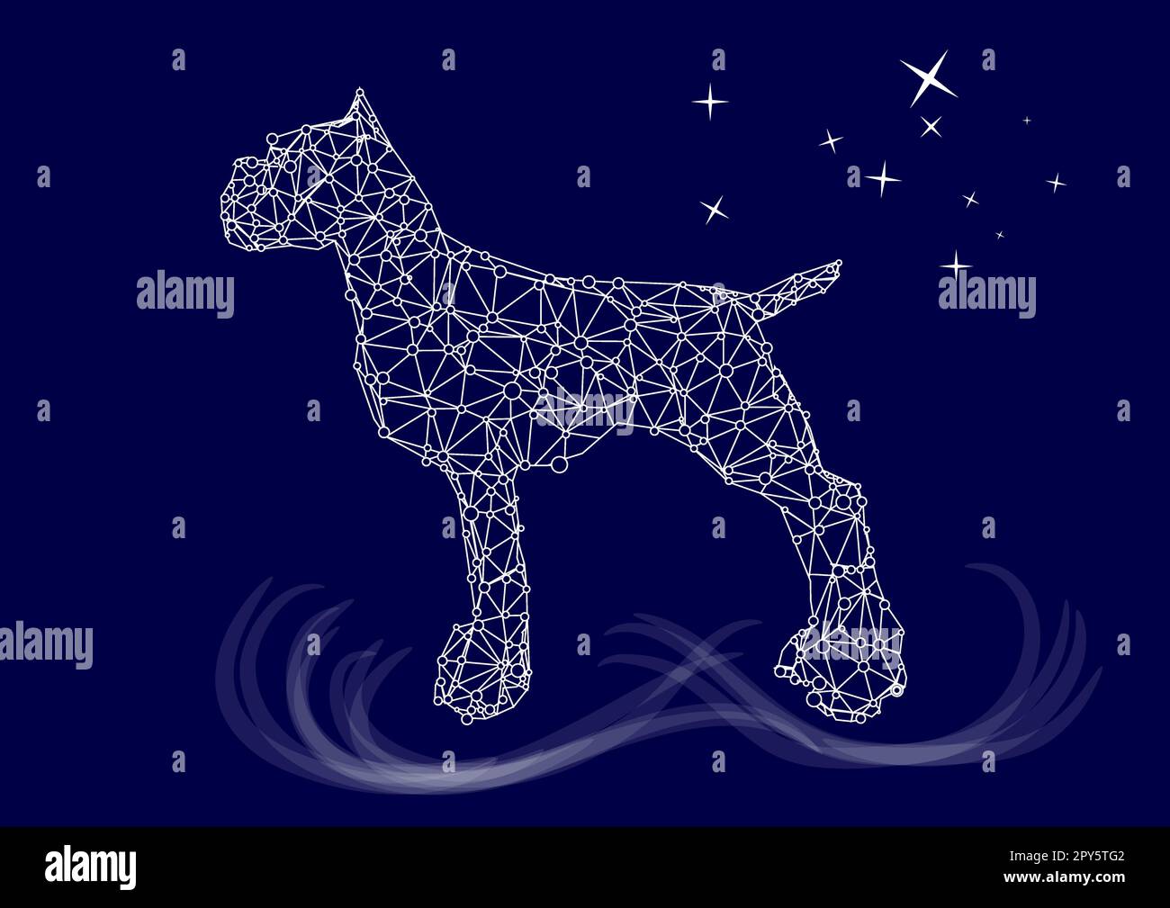 star dog silhouette in night sky with stars Stock Photo - Alamy