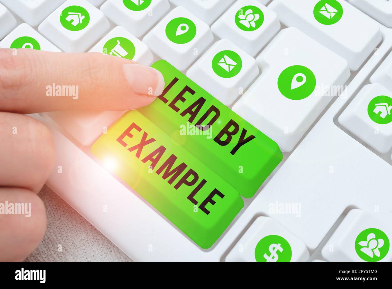 Text sign showing Lead By Example. Business showcase Be a mentor leader ...