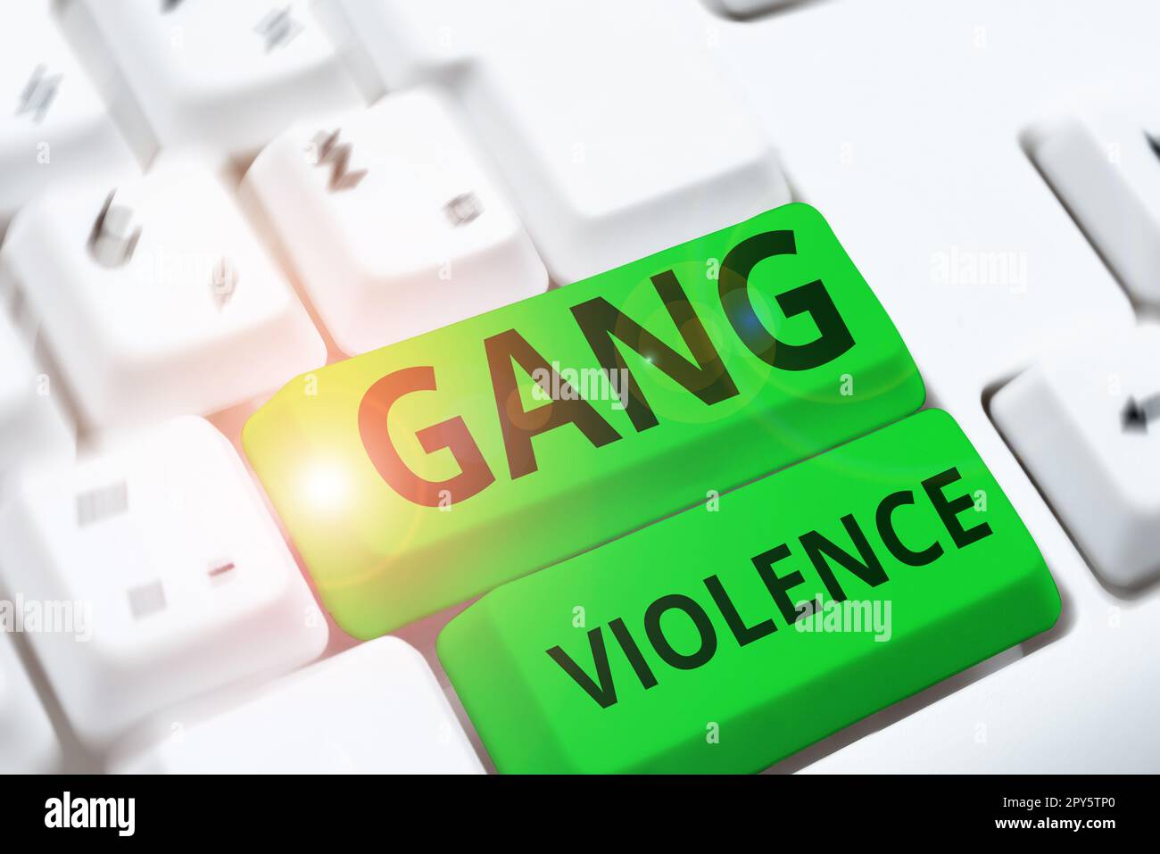 Sign displaying Gang Violence. Business idea infringement of the laws ...